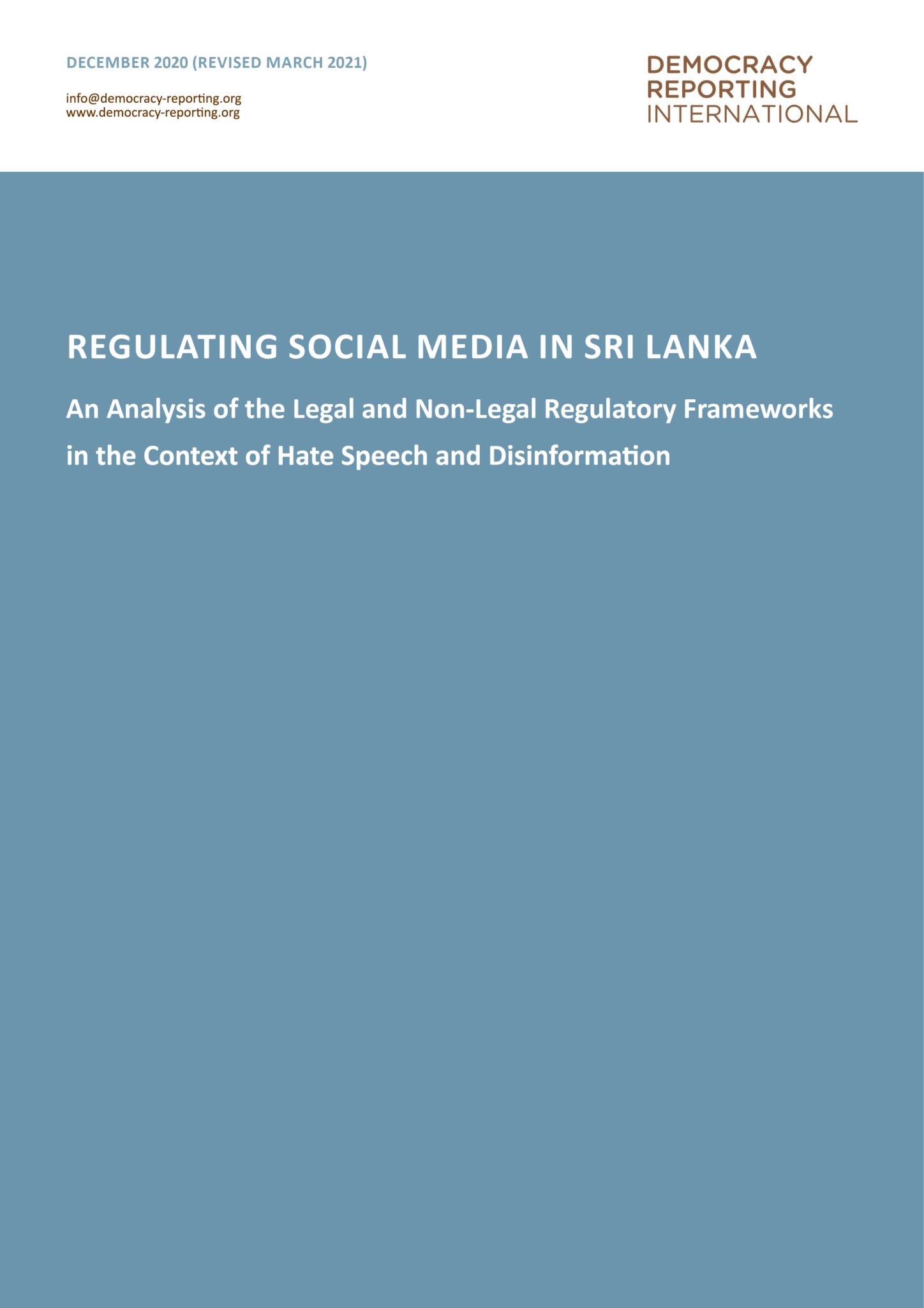 Regulating social media in Sri Lanka: An Analysis of the Legal and Non-Legal Regulatory ...